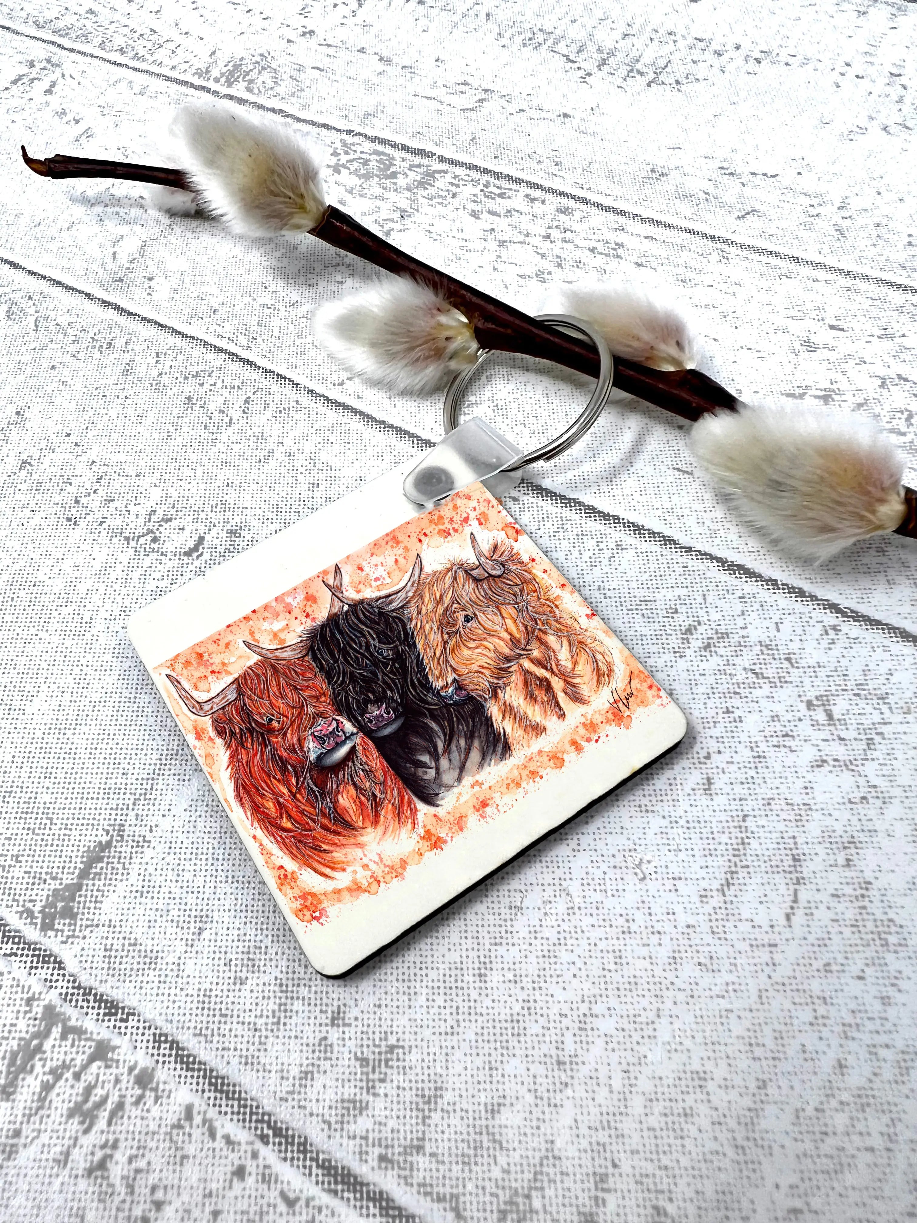 Keyrings - Scottish Wildlife Keyrings Hand-Printed Double-Sided Gifts ...